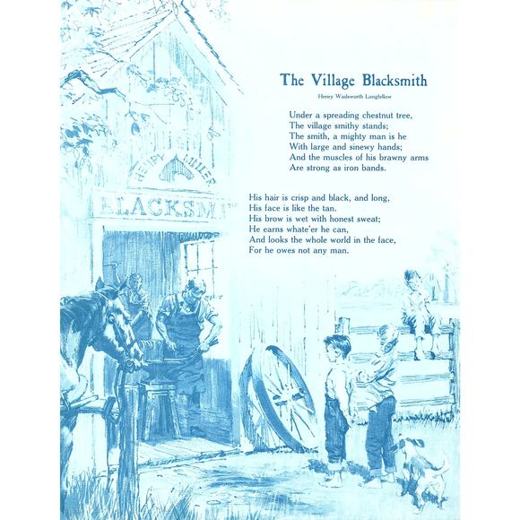 None | Other | The Village Blacksmith Henry Wadsworth Longfellow 98s ...